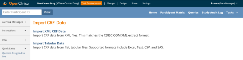 Importing Data - OpenClinica Reference Guide