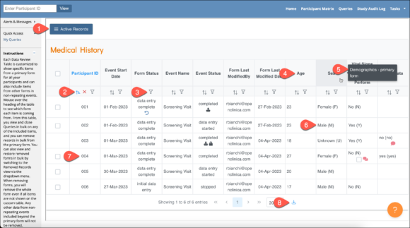 Data Review Tables - OpenClinica Reference Guide