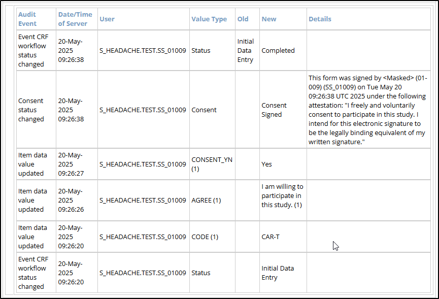 Participant Audit Log - OpenClinica Reference Guide